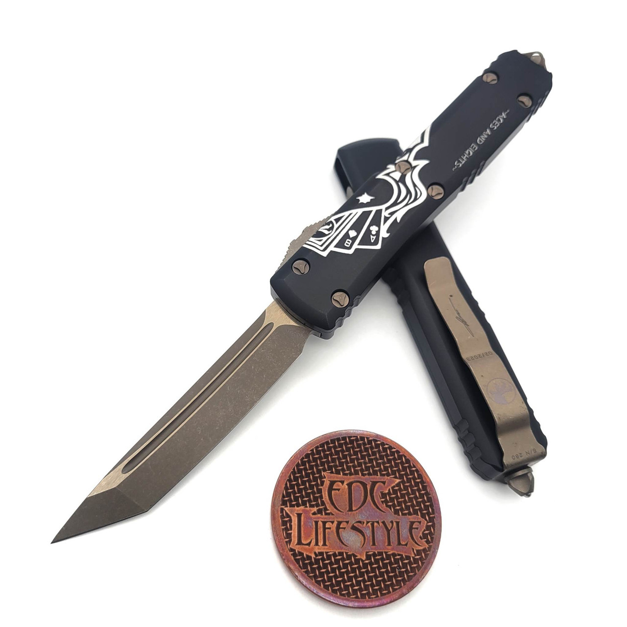 Microtech Ultratech 123 13dms Dead Mans Hand Bronzed Apocalyptic Tanto