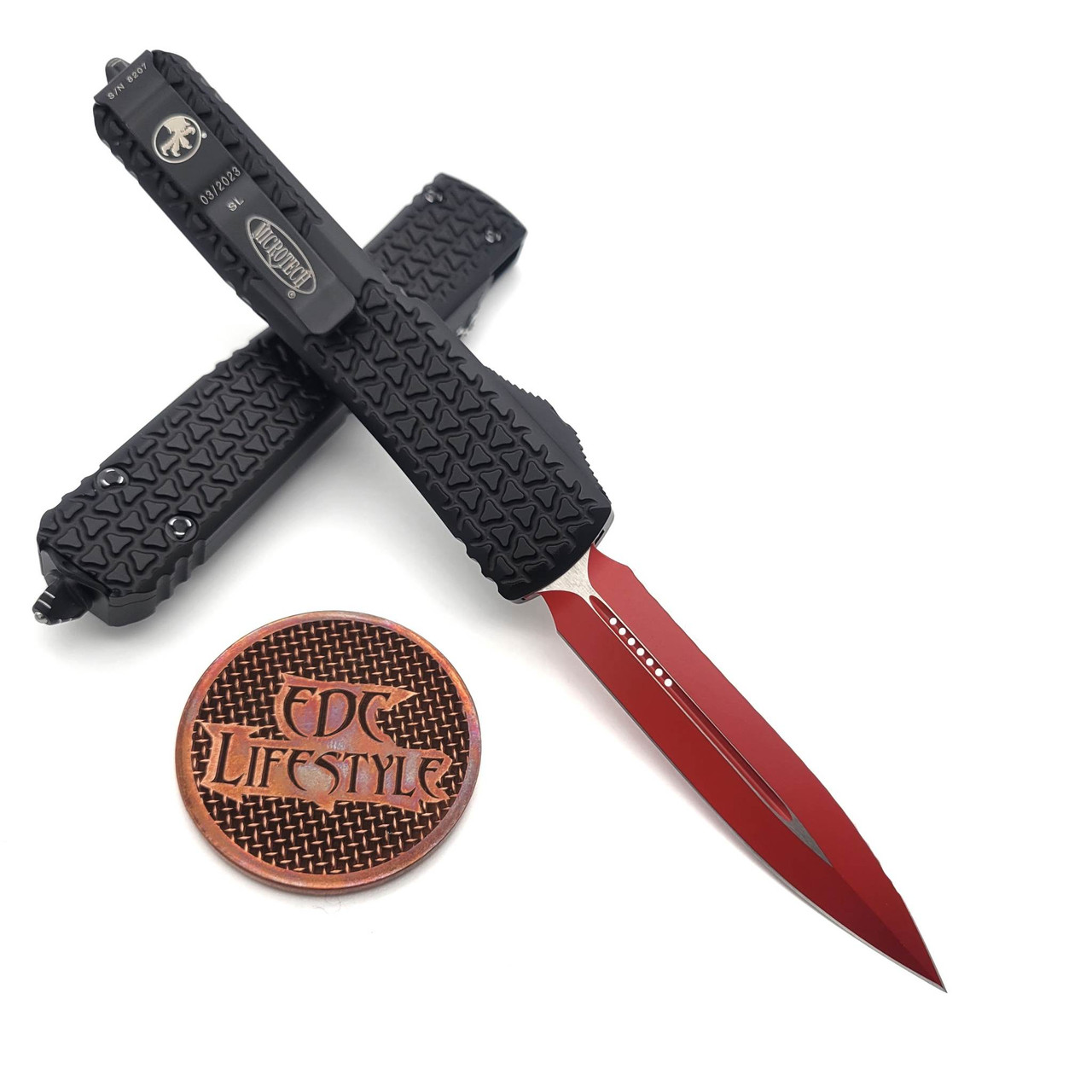 Microtech Ultratech 122-3SL Sith Lord Double Edge Full Serrated
