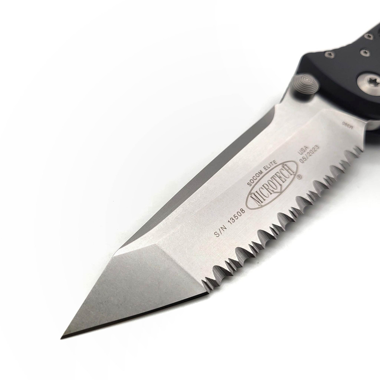 Microtech Socom Elite 161 12 Tanto Edge Full Serrated Stonewash