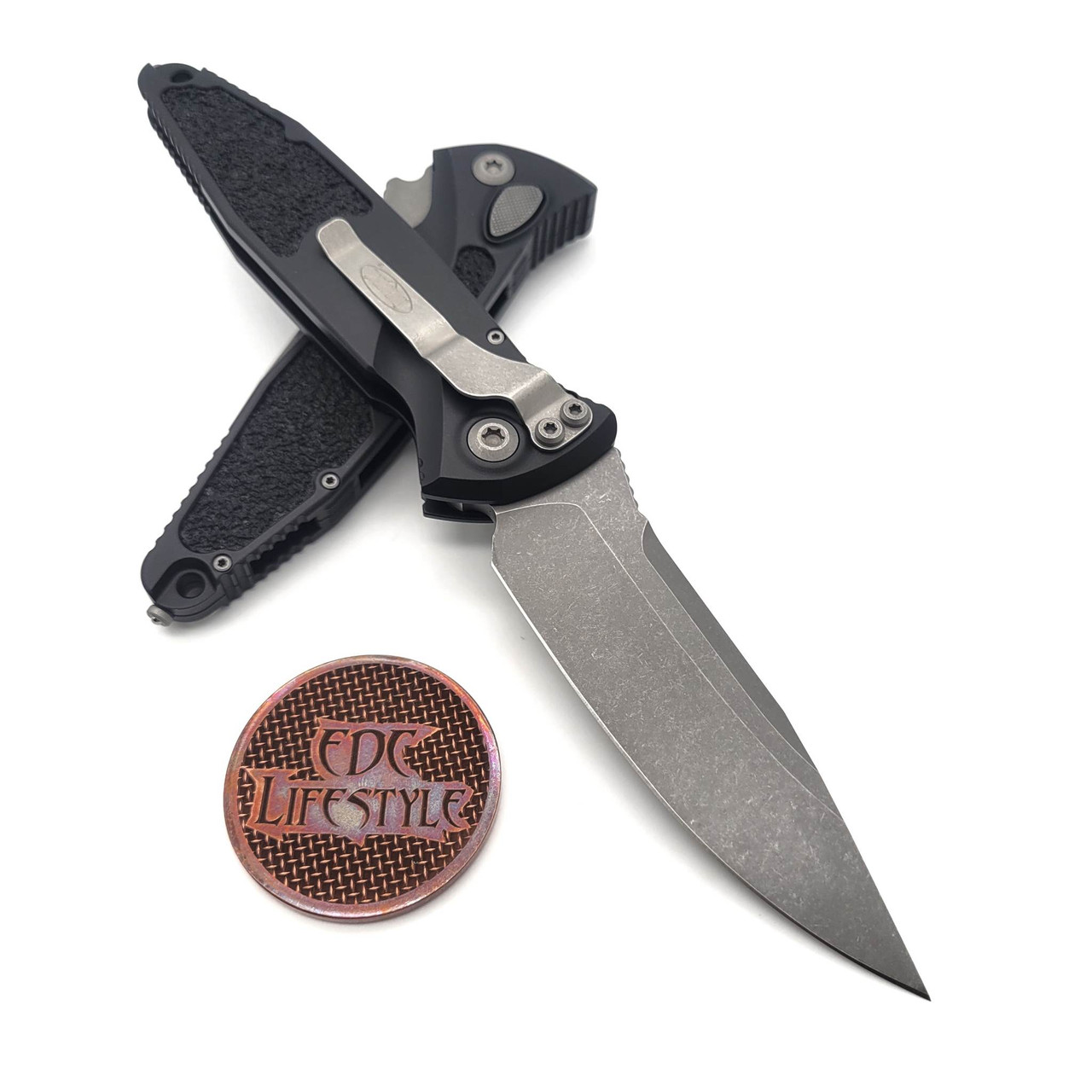 Microtech Socom 160A-10AP Black Single Edge Auto Apocalyptic