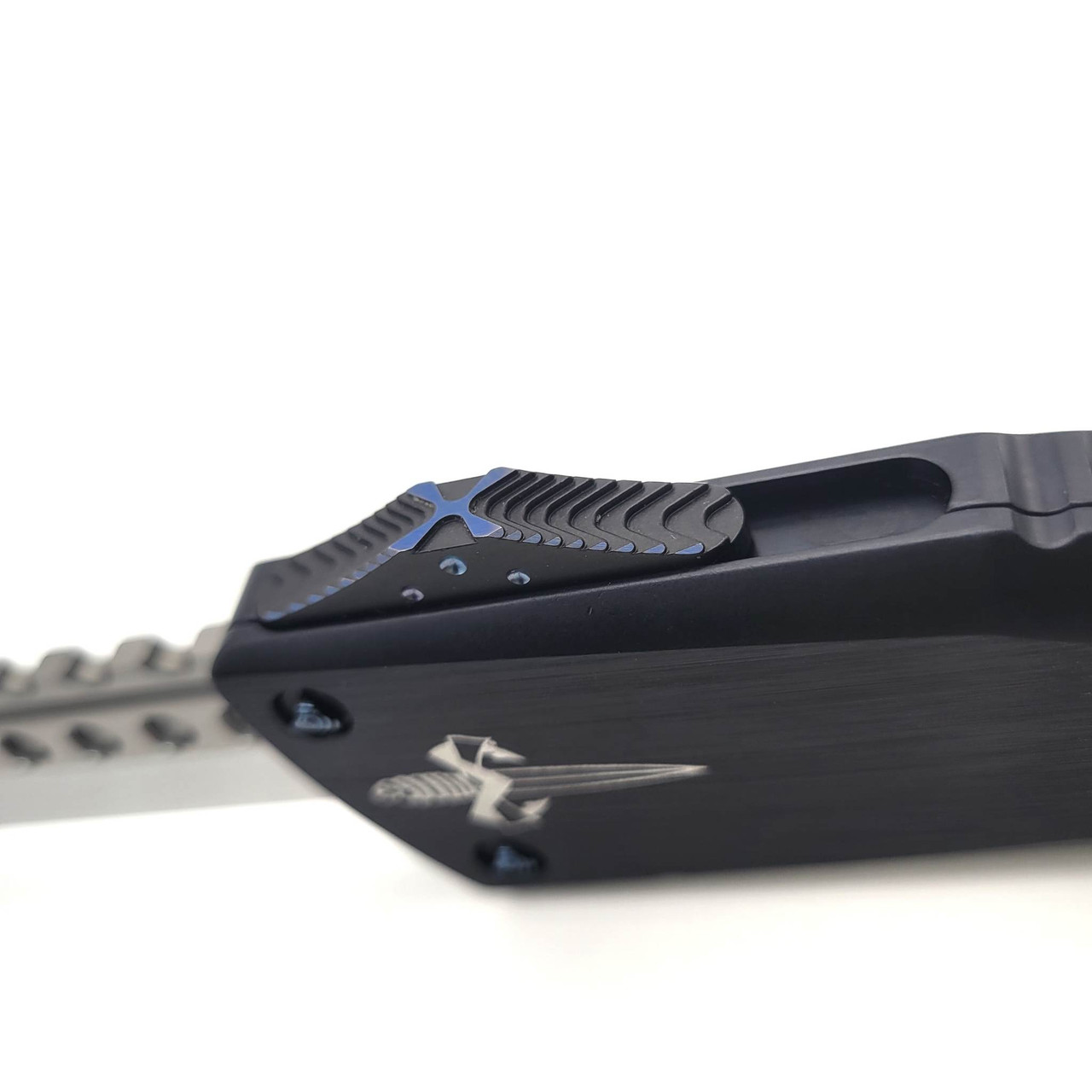Marfione Custom Combat Troodon Hellhound Tanto Mirror Polish Wblue