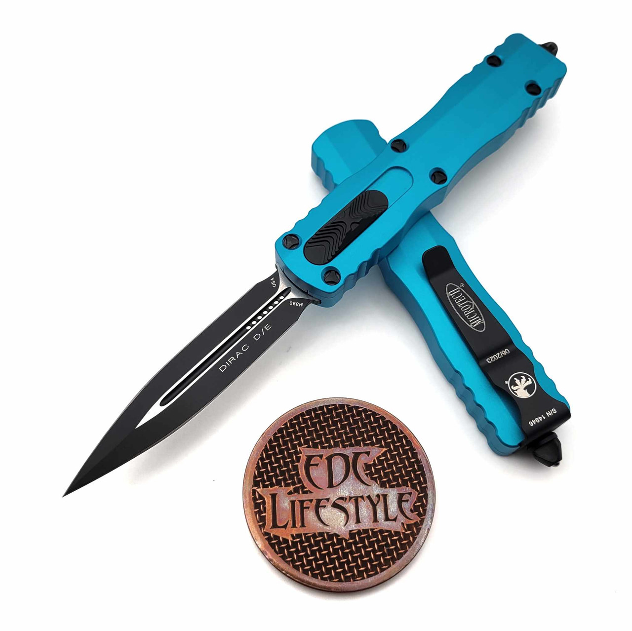 Microtech 225 1tq Turquoise Dirac Double Edge Black Standard