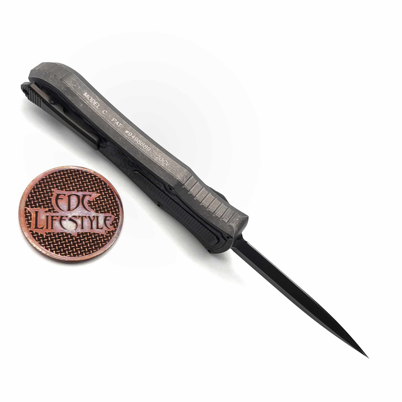 Hawk Deadlock Model C Titanium Handles w/DLC Double Edge 20CV and ...