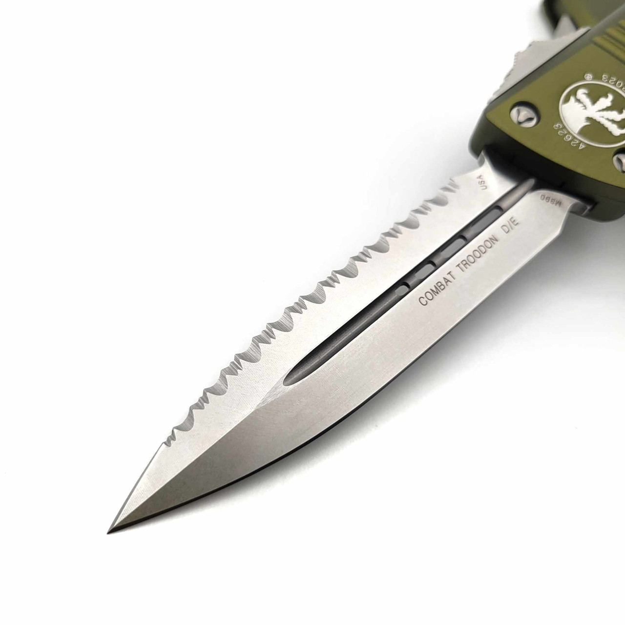 Microtech Combat Troodon 142 12od Od Green Stonewash Double Edge Full