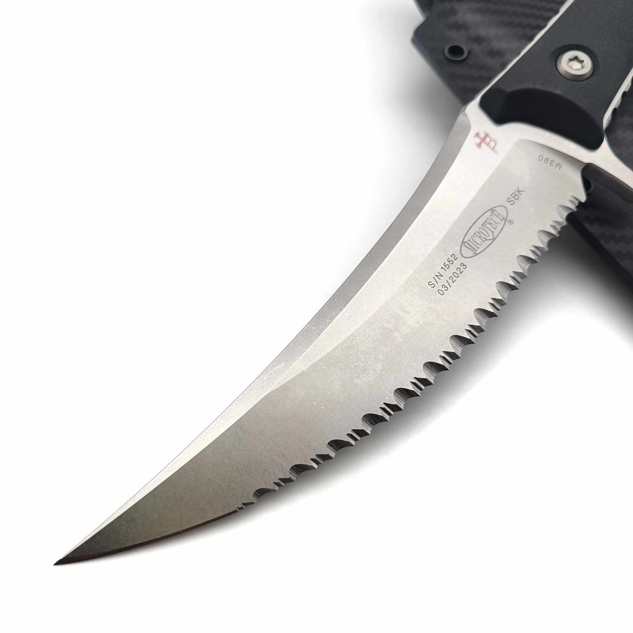 Microtech/Borka Blades SBK 200-12 Stonewash Single Edge Full Serrated ...