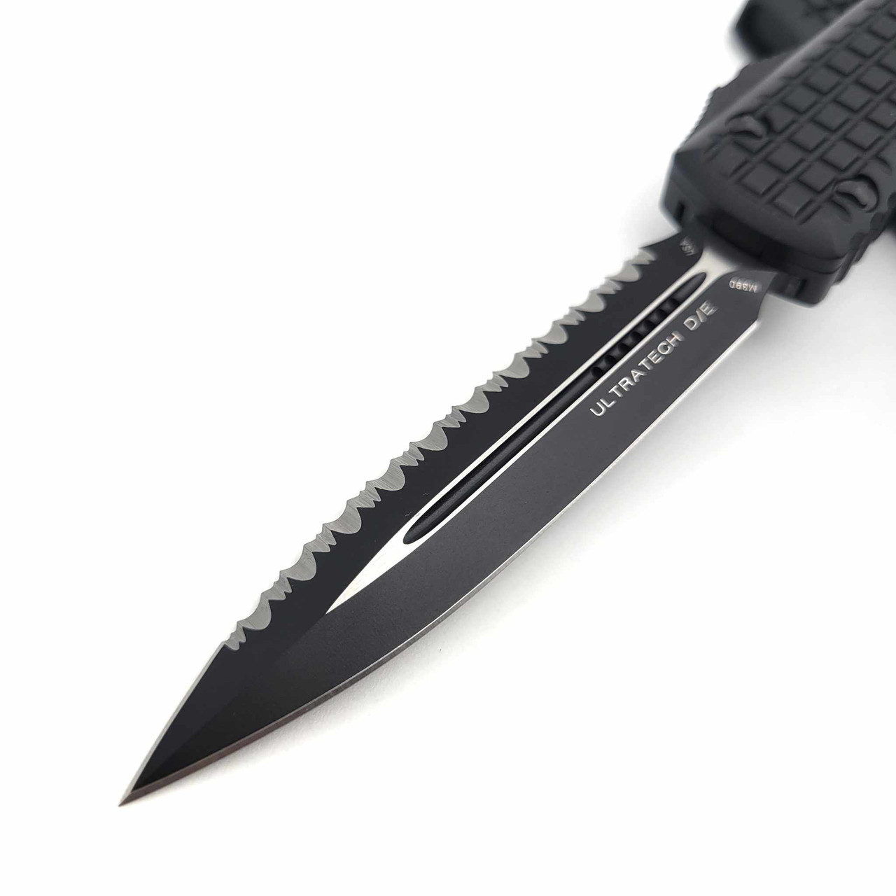 Microtech Ultratech 122 3tfrs Double Edge Full Serrated Frag Pattern