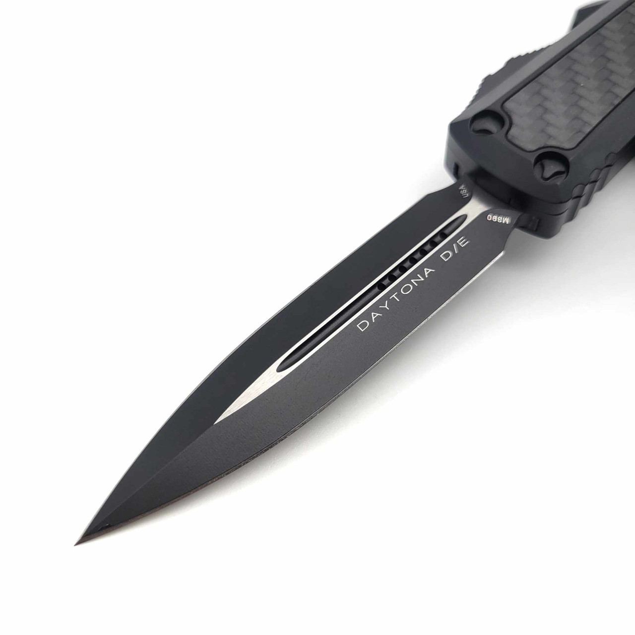 Microtech 126 1tcfis Daytona Double Edge Tactical Black Standard Carbon