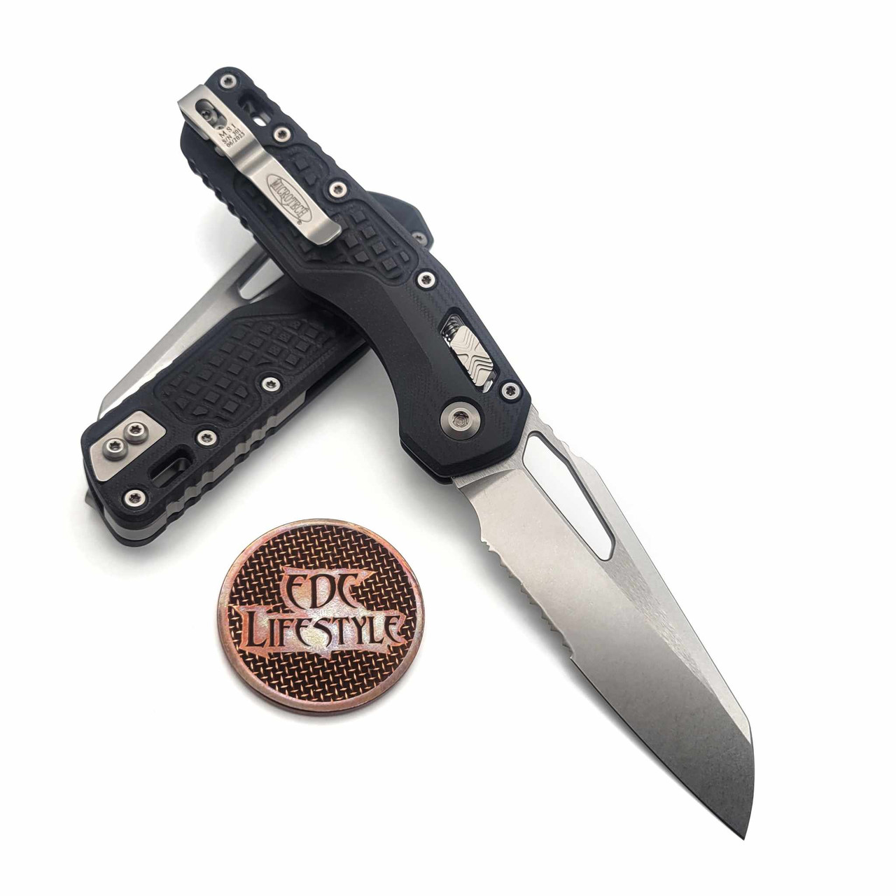Microtech Msi Se Black Frag G 10 Stonewash Partial Serrated 210 11frgtbk