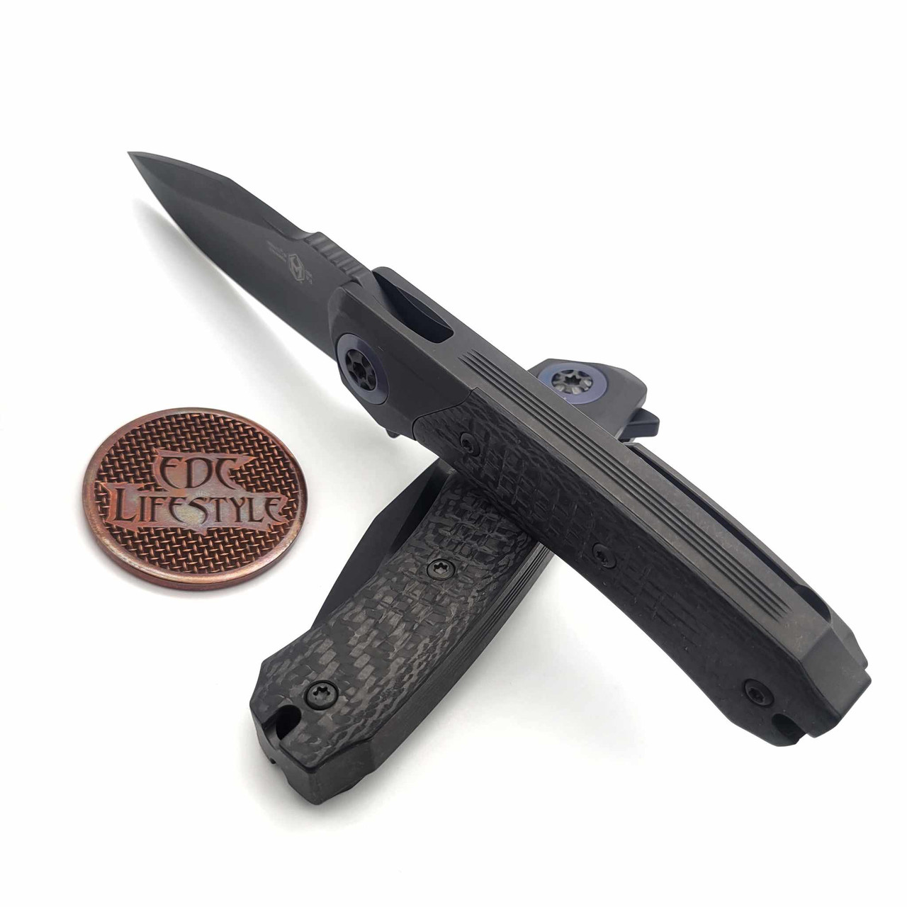 Heretic Knives Wraith Manual V3 Dlc Single Edge Blue Titanium Accents