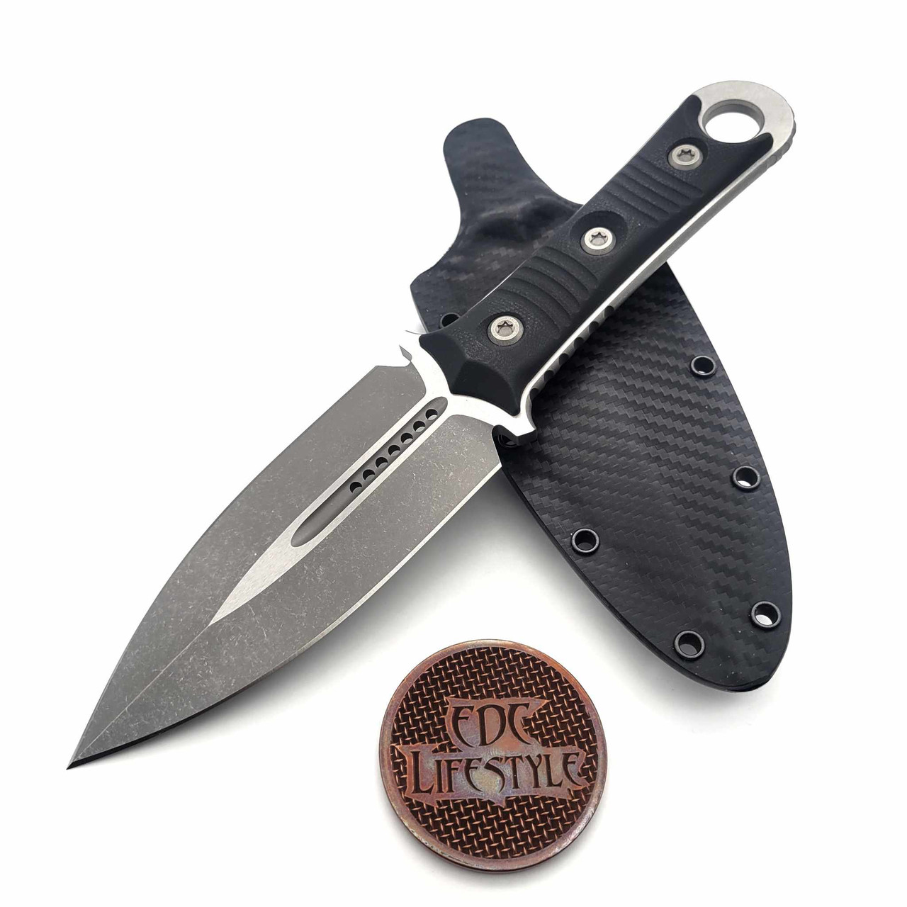Microtech/Borka Blades 201-10AP SBD Fixed Blade Apocalyptic Double Edge ...