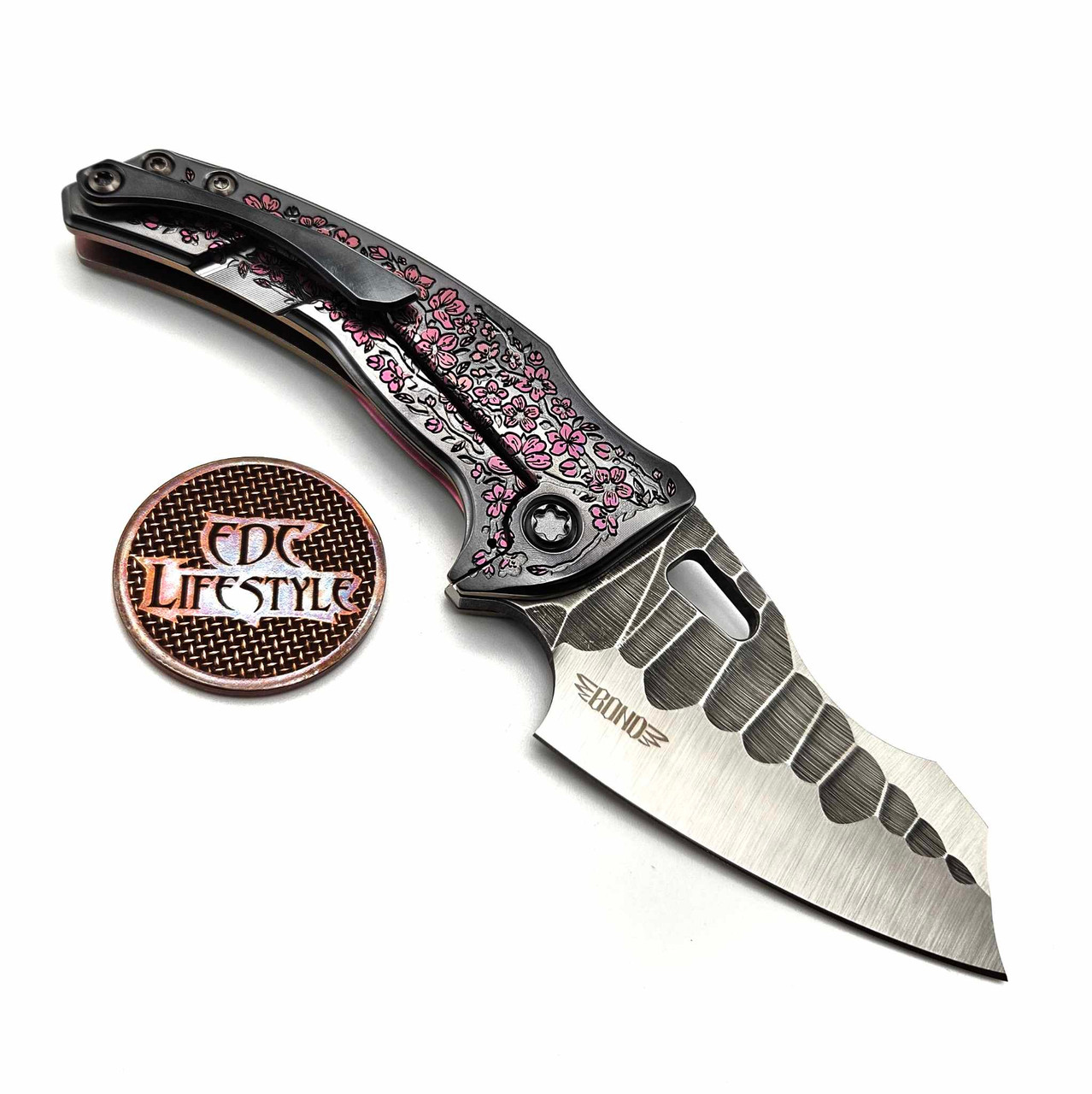 Borka Blades/Ti2 Design Shylock Pink Sakura Handle Rock Grind Blade