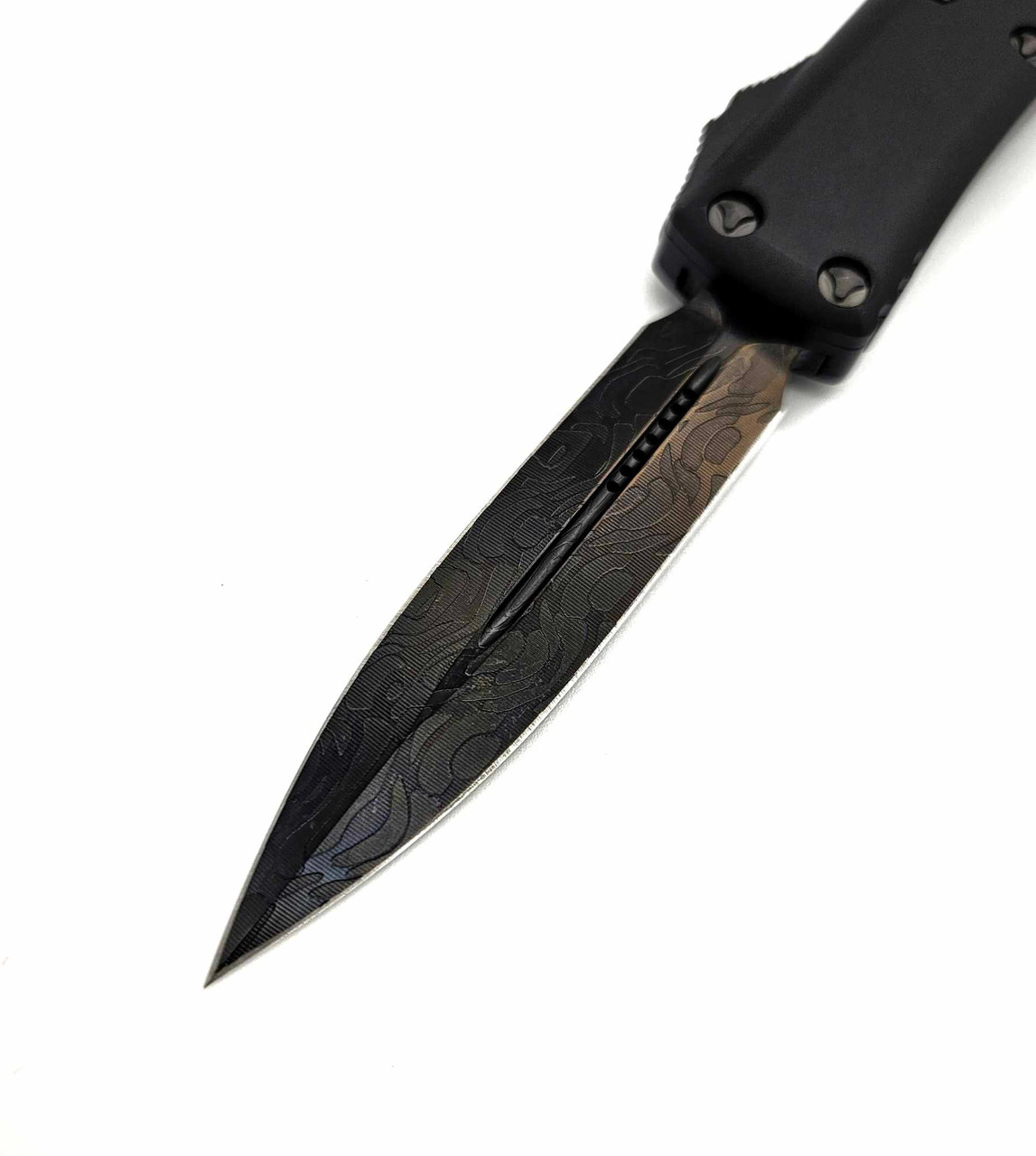 Microtech Utx 85 232 16dlctsh Dlc Damascus Double Edge Dlc Hardware