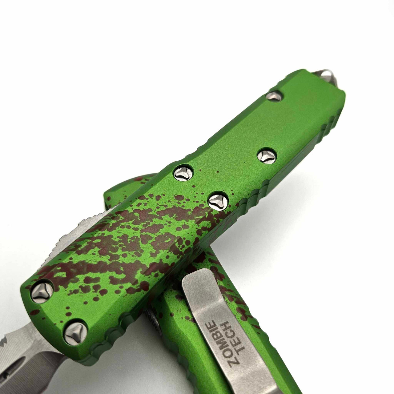 Microtech Utx 85 232 12z Zombietech Stonewash Double Edge Full Serrated