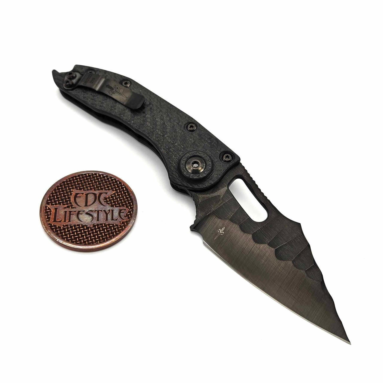 Borka Bladesmarfione Custom Knives Auto Stitch Carbon Fiber Handle Dlc