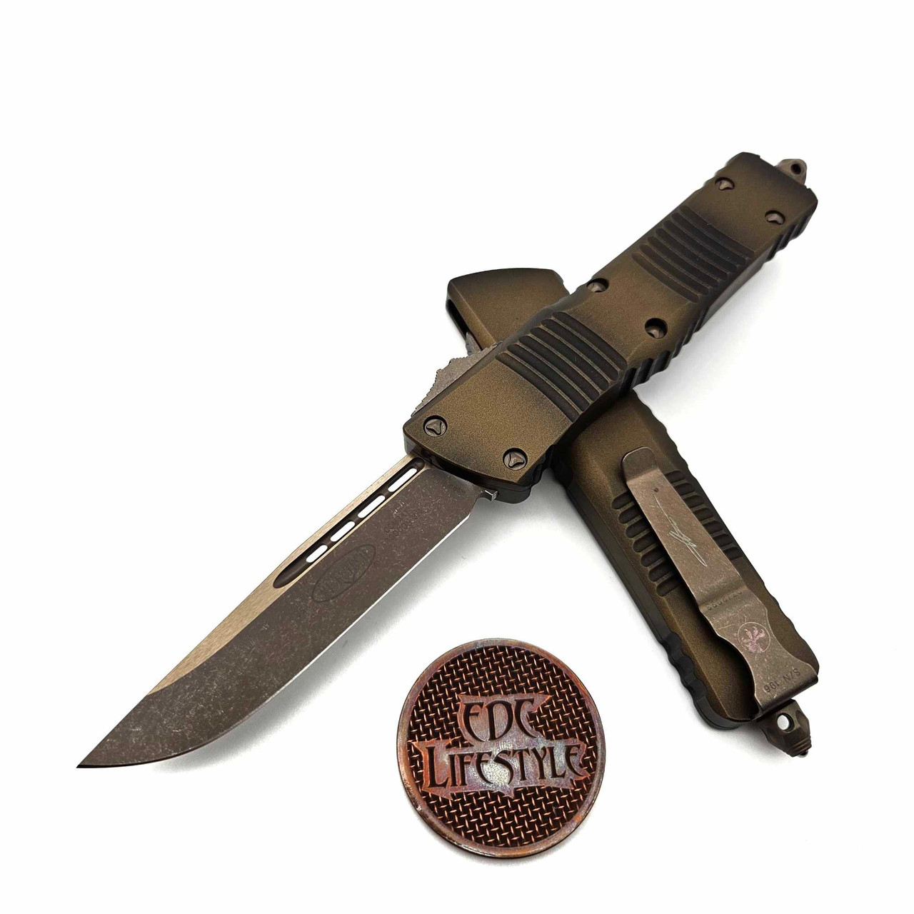 Microtech 143 13apabs Combat Troodon Antique Bronze Handle Single Edge