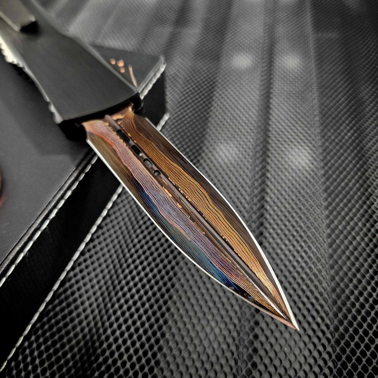 Marfione Custom Combat Troodon Double Edge Hot Blued Baker Forge Tiger ...