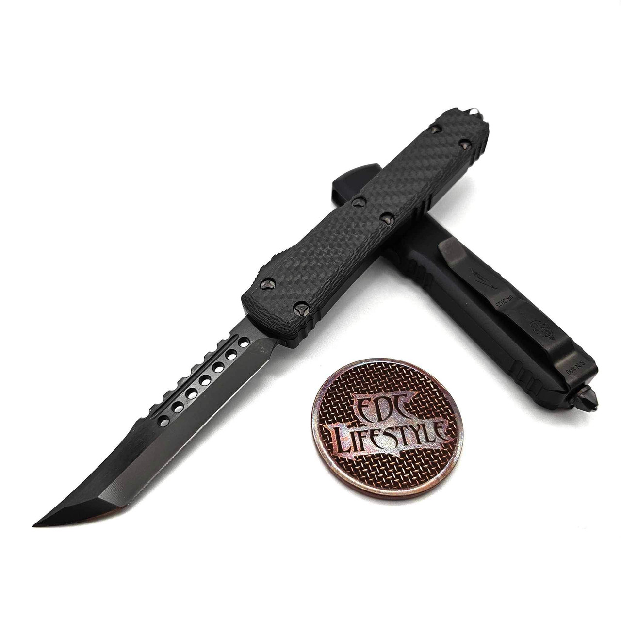 Microtech Ultratech 119 1dlctcfsh Hellhound Carbon Fiber Top Dlc Standard