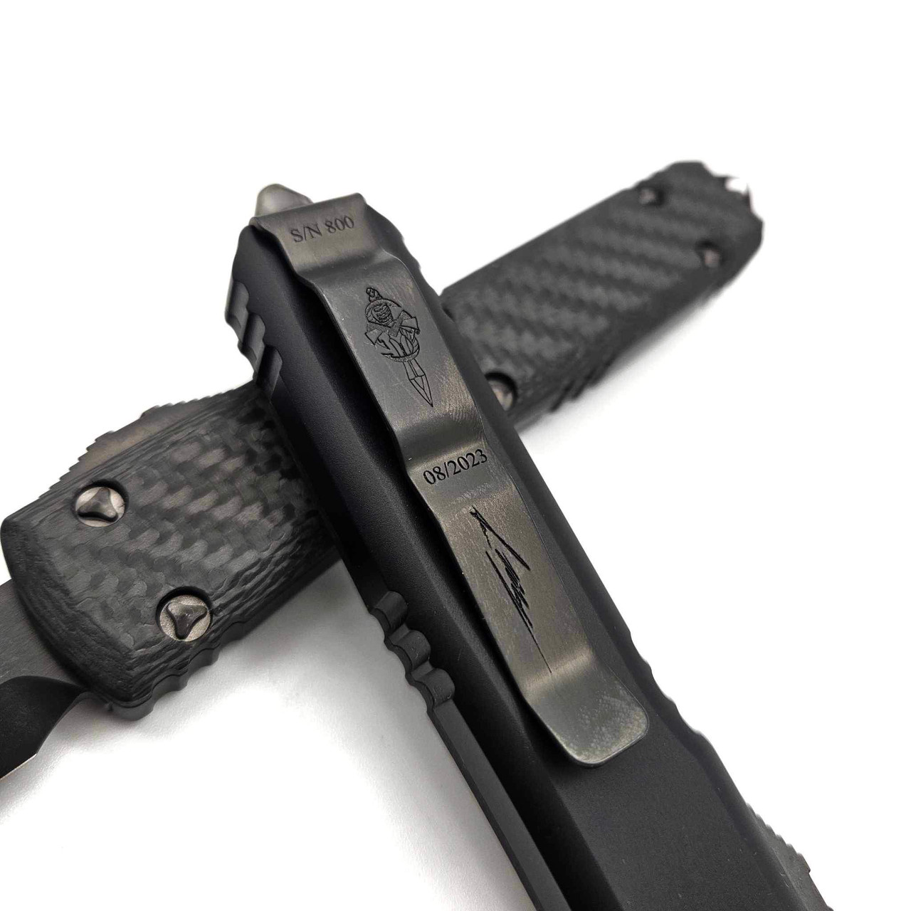 Microtech Ultratech 119 1dlctcfsh Hellhound Carbon Fiber Top Dlc Standard