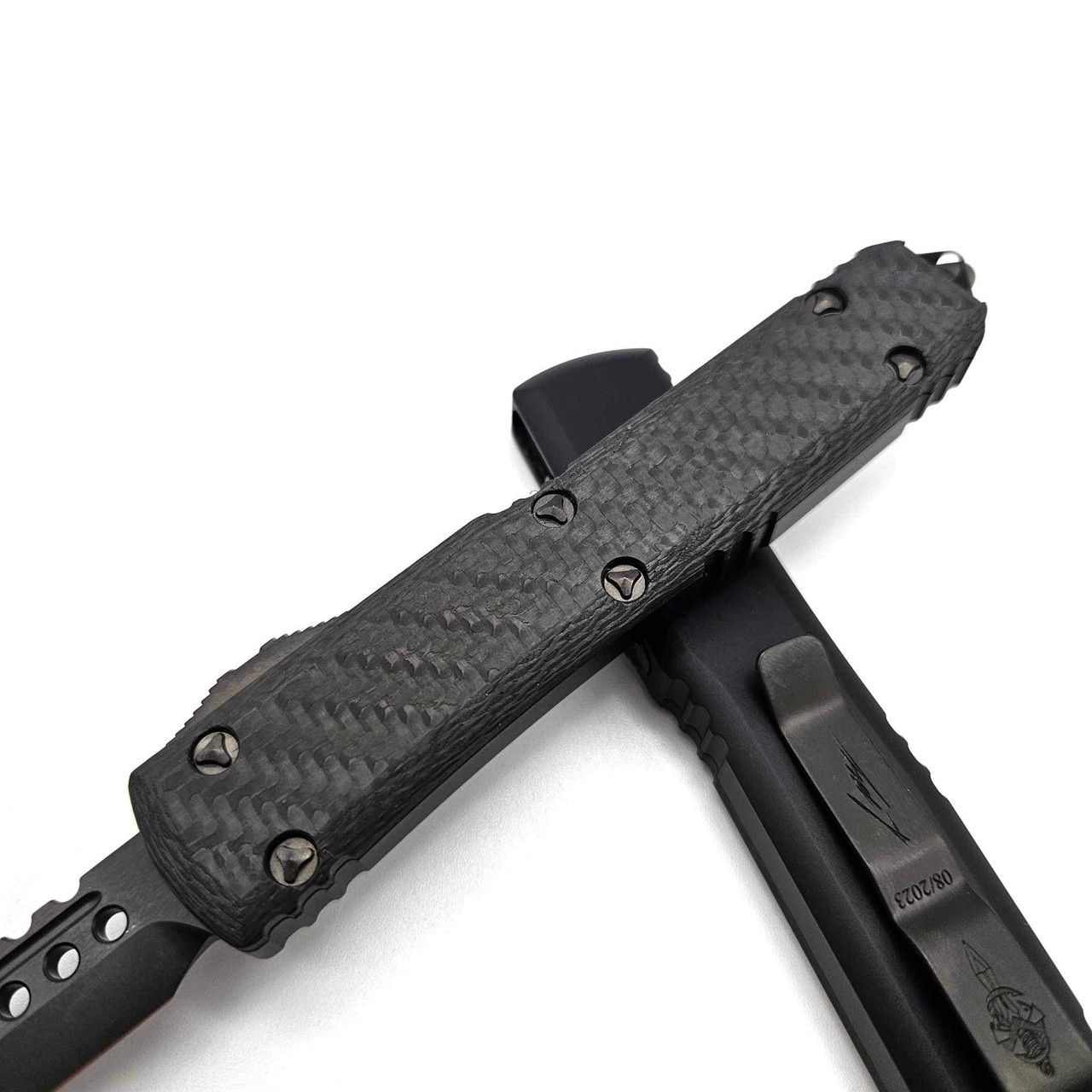Microtech Ultratech 119 1dlctcfsh Hellhound Carbon Fiber Top Dlc Standard