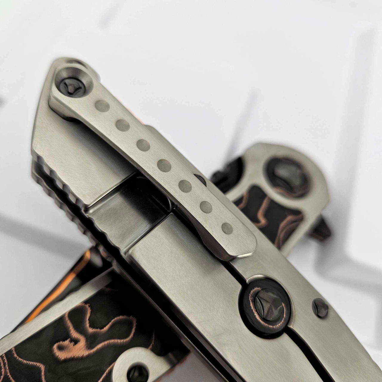 Marfione Custom Warhound Sunset Gomai Pattern Baker Forge Damascus