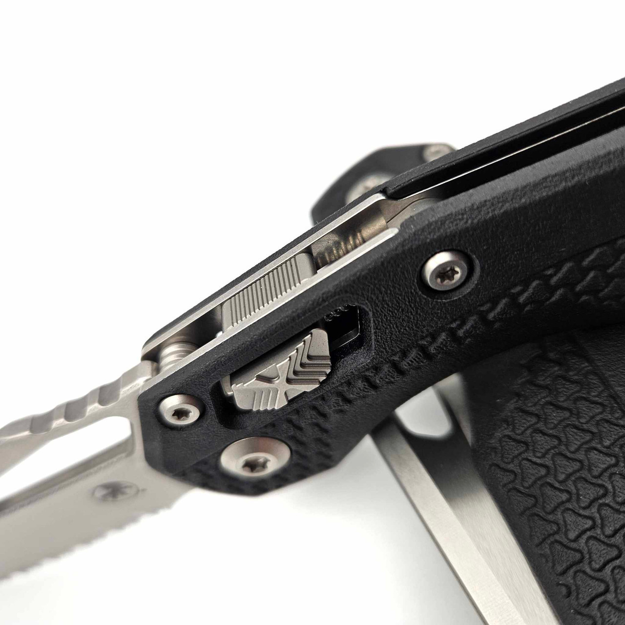 Microtech MSI Ram-Lok S/E Tri-Grip Polymer Black Full Serrated ...