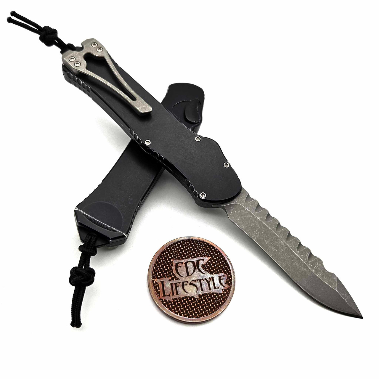 Heretic Knives Hydra Single Action Auto Recurve Battleworn Standard