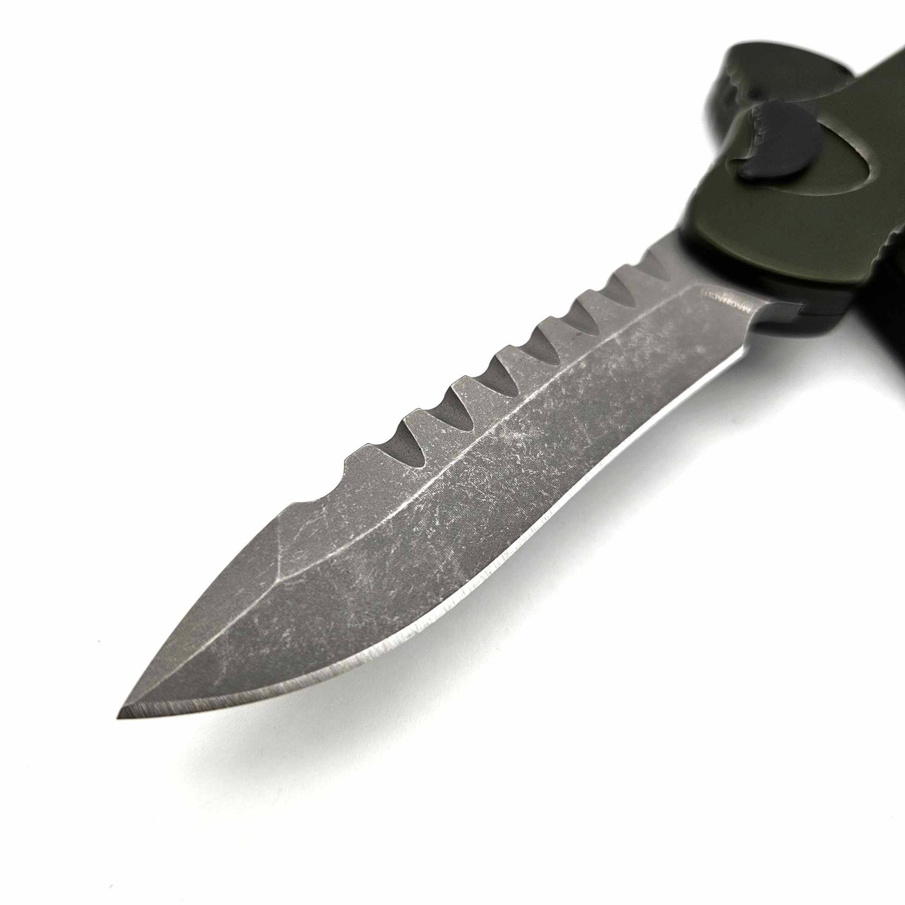 Heretic Knives Hydra Single action Auto Recurve Battleworn Standard ...