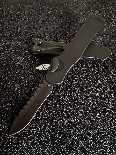 Heretic Knives Hydra Single Action Auto DLC Recurve H008-6A-T