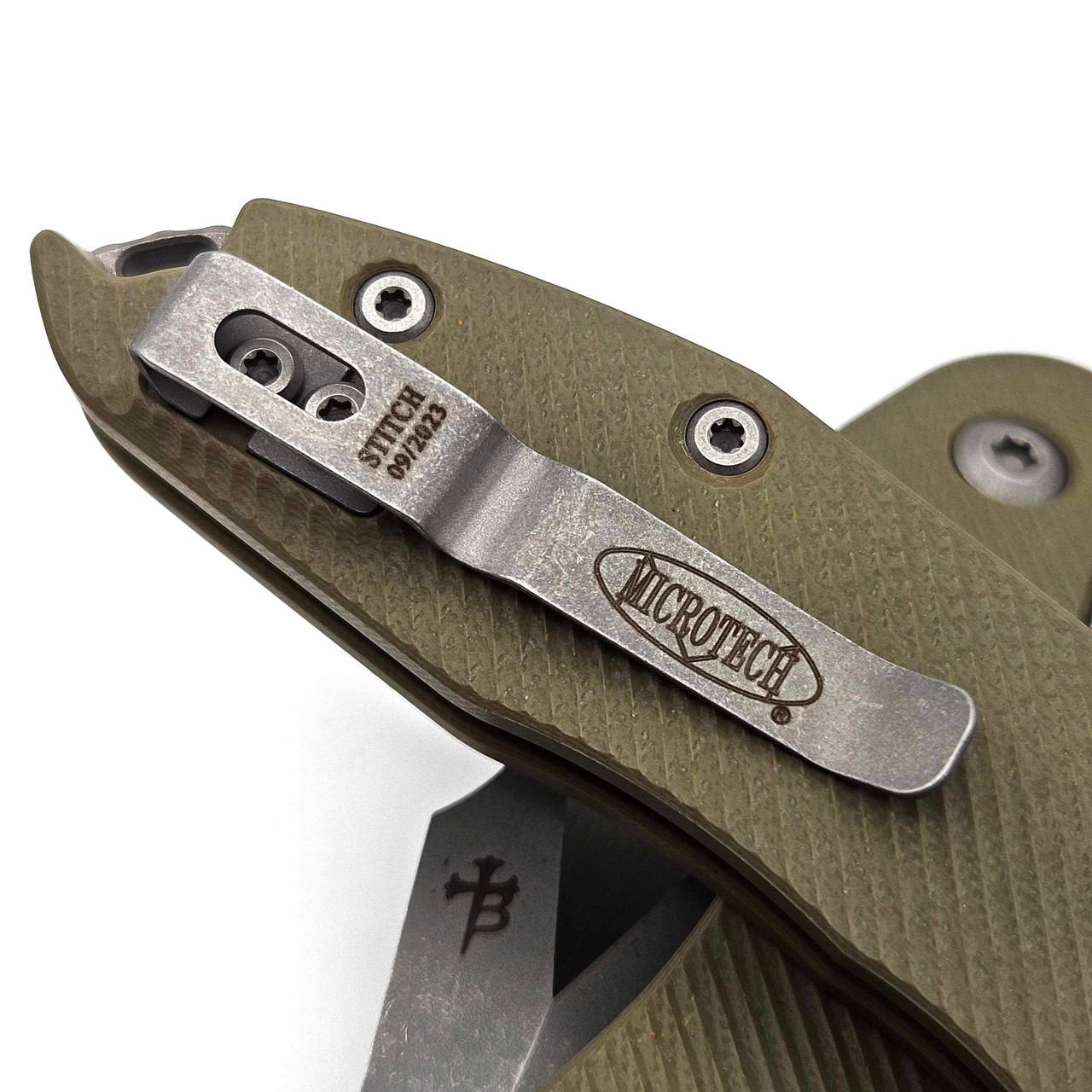 Microtech Stitch Ram-Lok 169RL-10APFLGTOD Fluted OD Green G-10 Apocalyptic