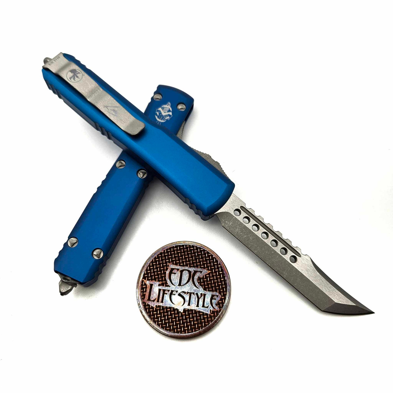 Microtech Ultratech 119-10APBLS Blue Hellhound Tanto Apocalyptic