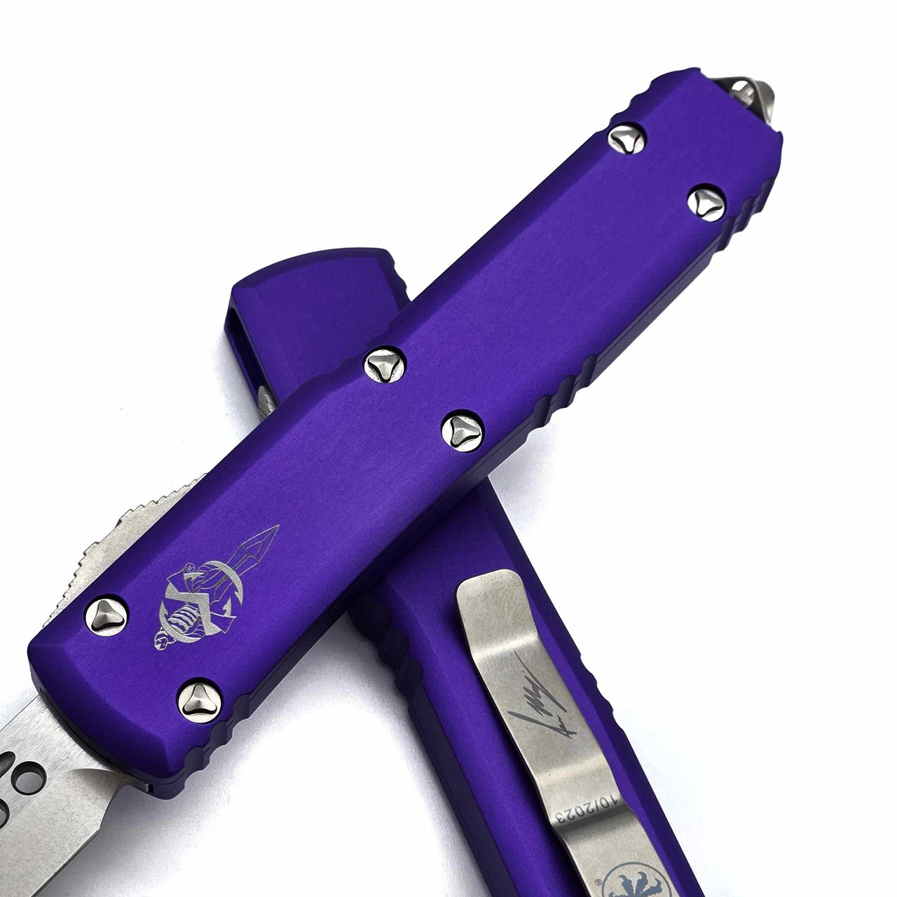 Microtech Ultratech 119 10pus Purple Hellhound Tanto Stonewash