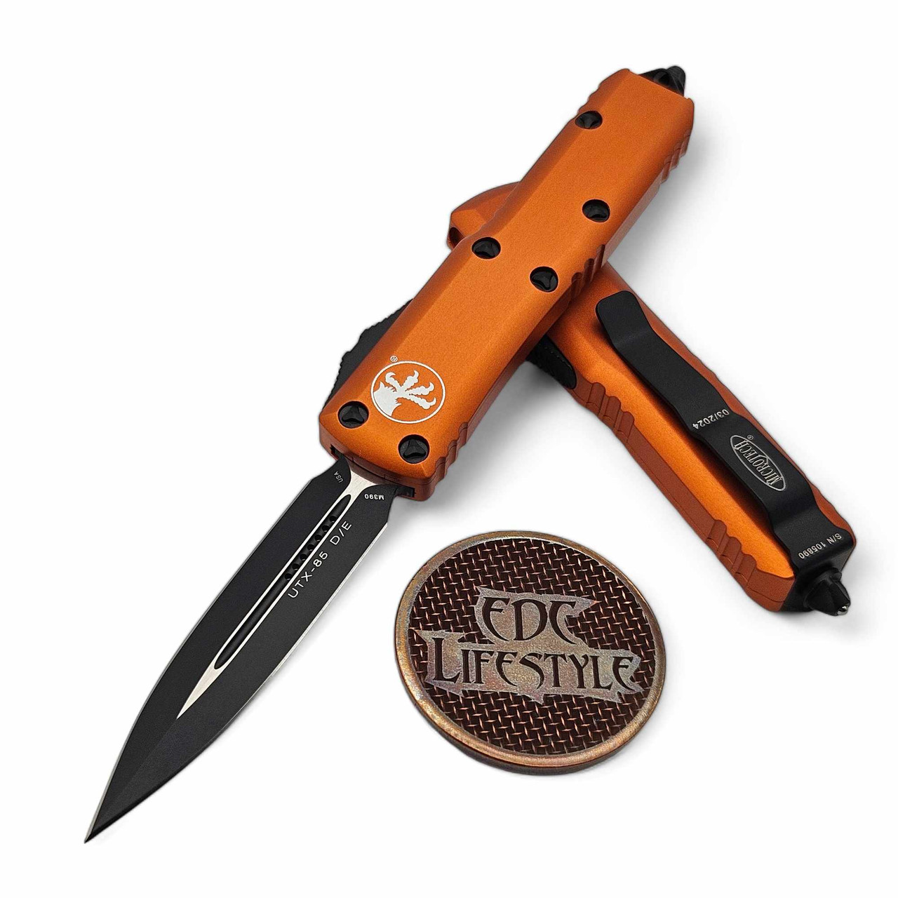 Microtech UTX-85 232-1 Orange Double Edge Blact Standard