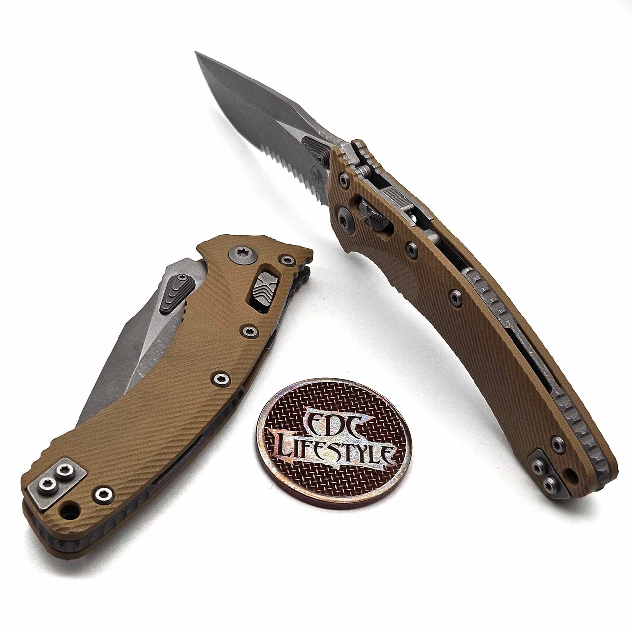 Microtech Amphibian Ram Lok 137rl 11apflgtta Fluted Tan G 10 Partial