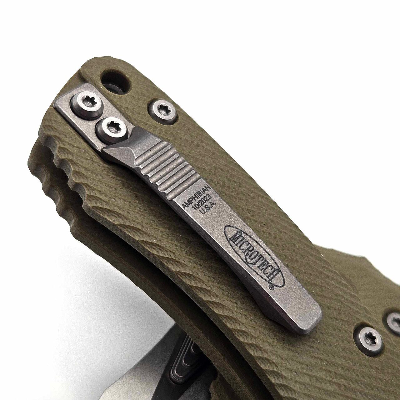 Microtech Amphibian Ram Lok 137rl 10flgtod Fluted Od Green G 10