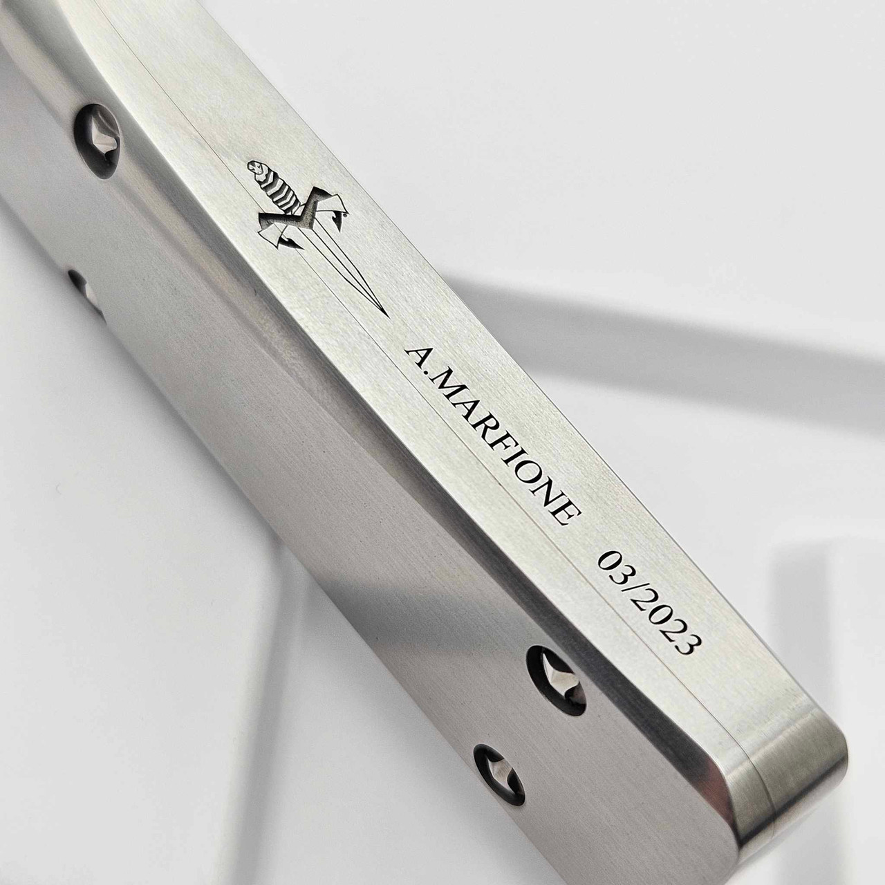 Marfione Custom Combat Troodon Double Edge Mirror Polish Hand Rubbed