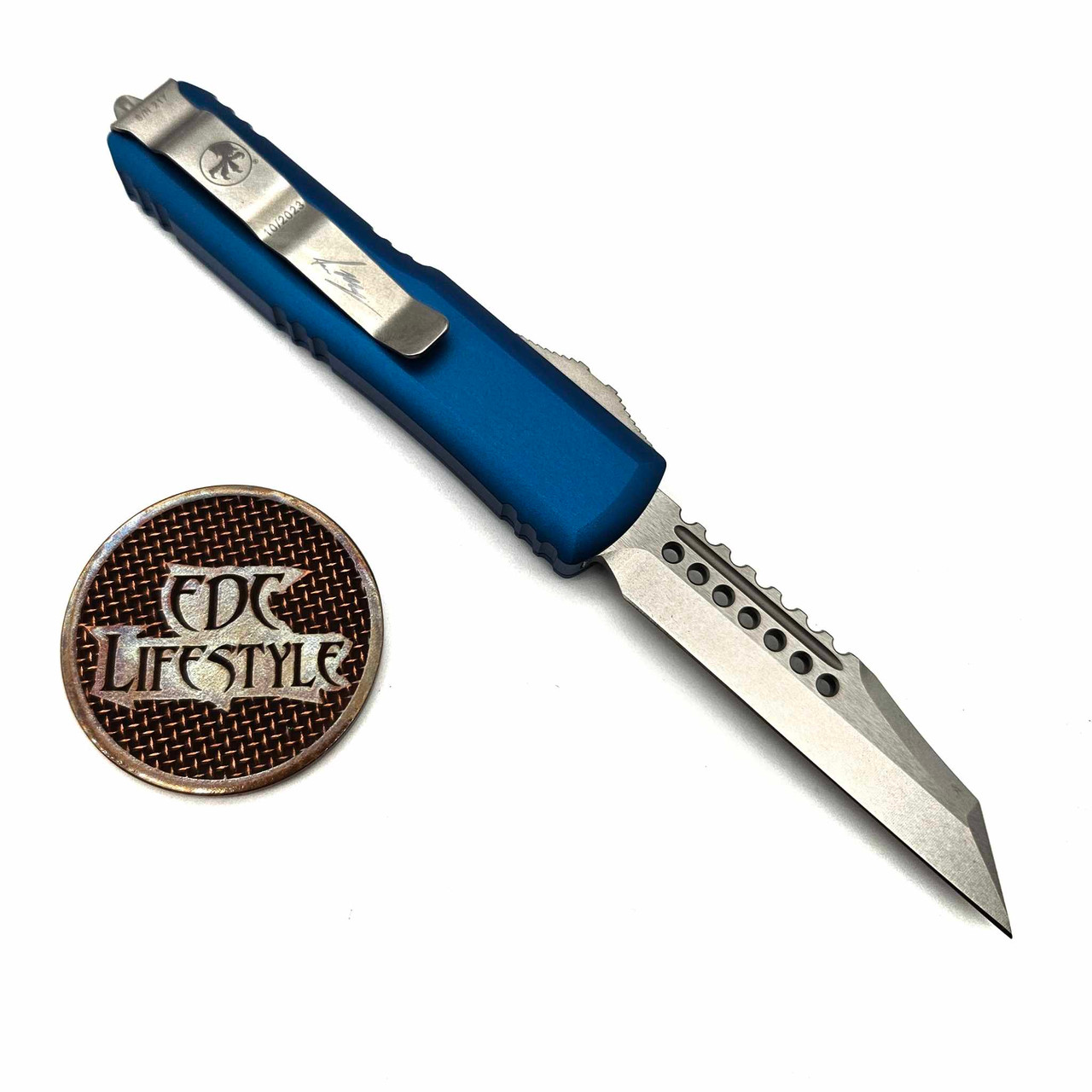 Microtech Utx 85 719w 10bls Blue Warhound Stonewash Standard