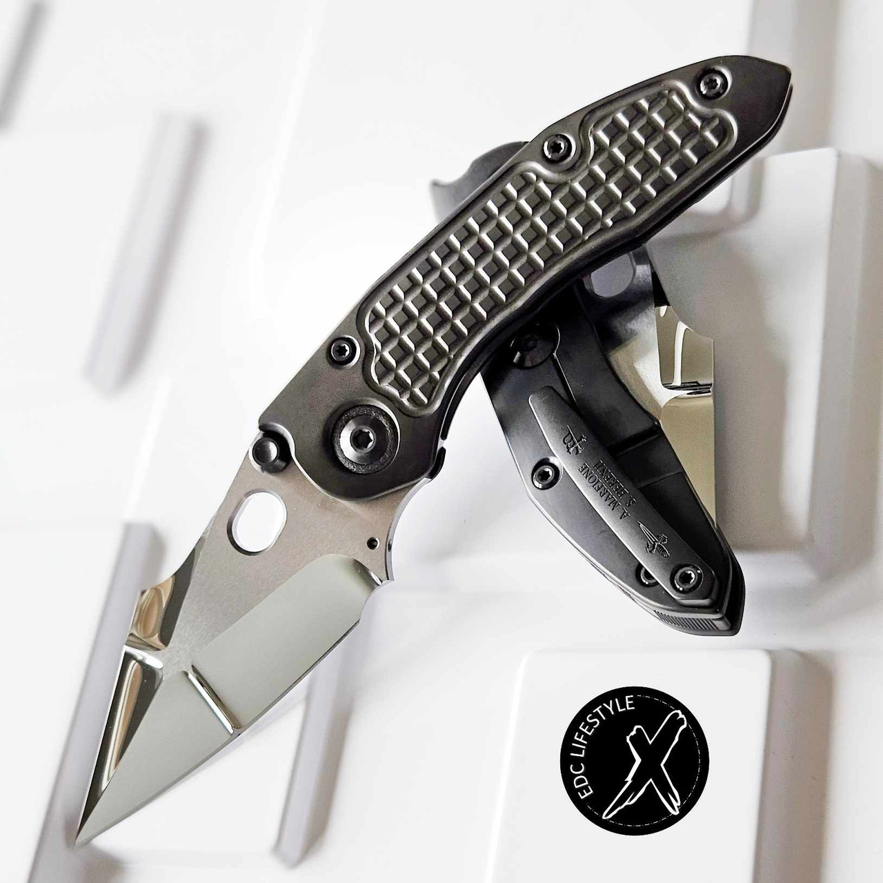 Marfione Custom Knives & Borka Blades Darkstar Liquid Metal Tritium Insert
