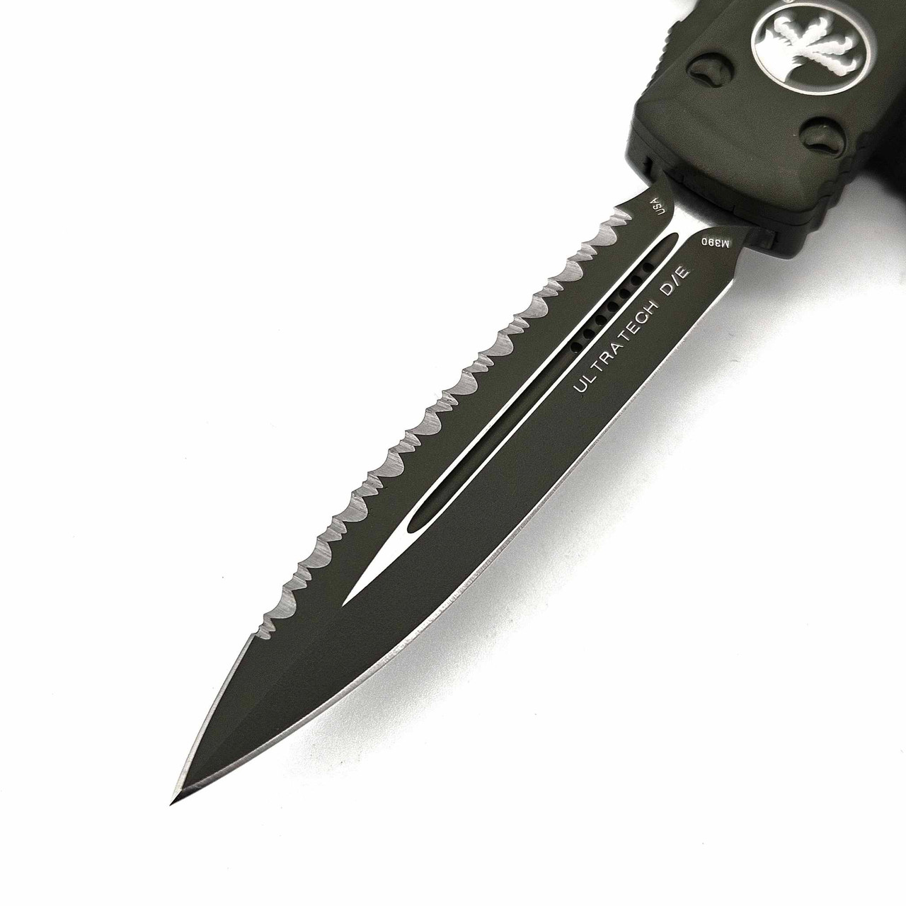 Microtech Ultratech 122 3cod Cerakote Od Green Double Edge Full Serrated
