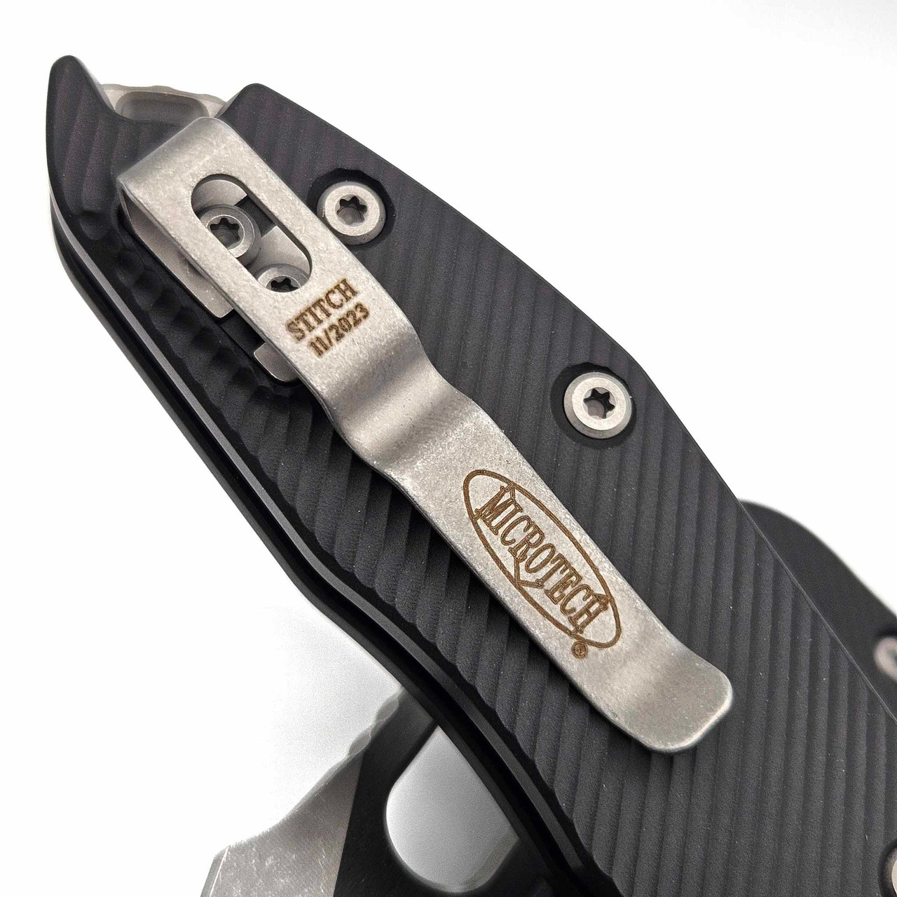 Microtech Stitch Ram-Lok 169RL-11APFL Black Fluted Aluminum Apocalyptic ...