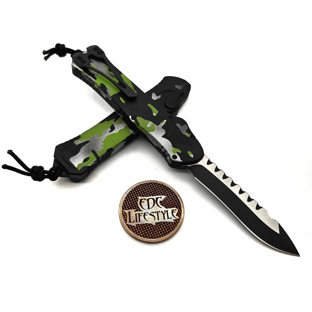 Heretic Knives Hydra Single Action Recurve 2 Tone Black Heretic Camo