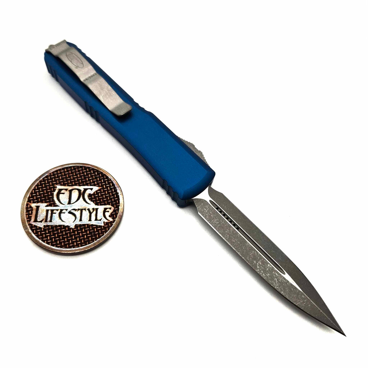 Microtech Ultratech 122-10APBL Blue Double Edge Apocalyptic