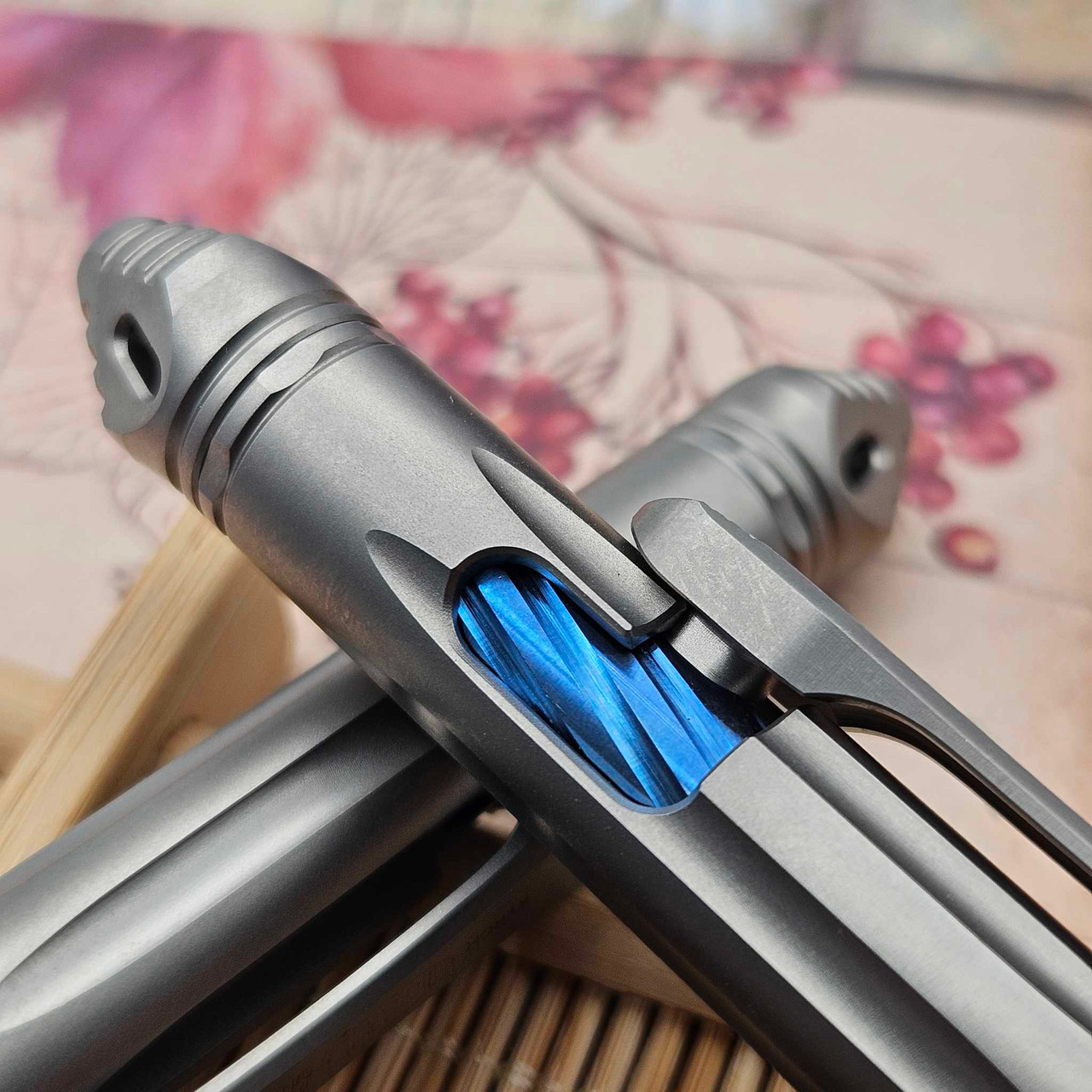 Microtech 403M-TI-BBTRI Kyroh Mini Bead Blast Titanium Bolt Action Pen ...