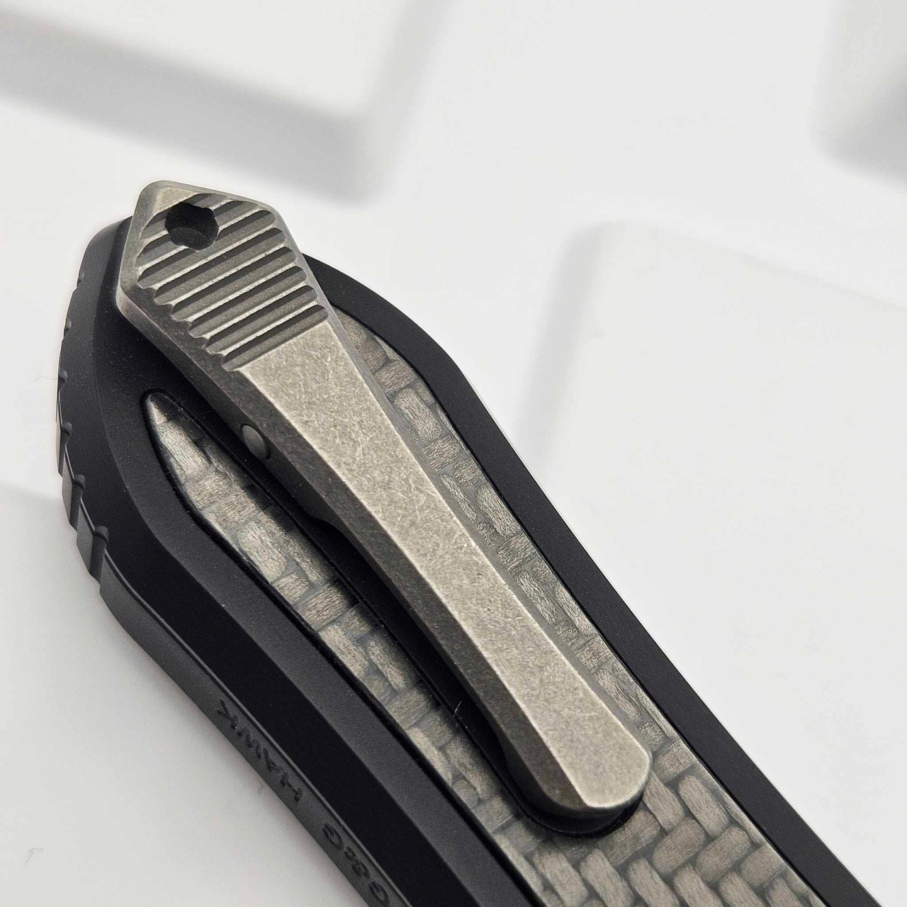 Hawk Knife Designs Deadlock Model C Aluminum Handle w/CF Inlays and ...