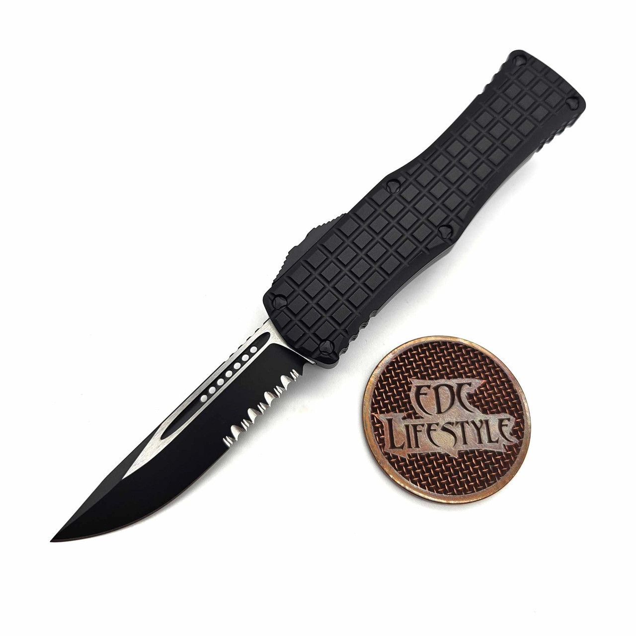 Microtech 703 2tfrsh Hera Single Edge Partial Serrated Frag Black