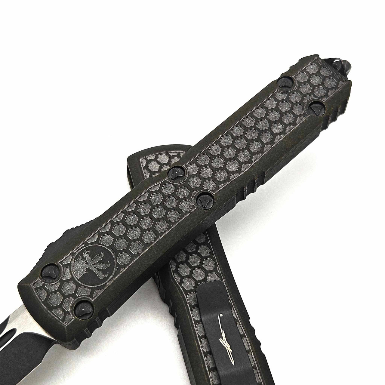 Microtech Ultratech 123-1HXWODS Hex Pattern Weathered OD Green T/E ...