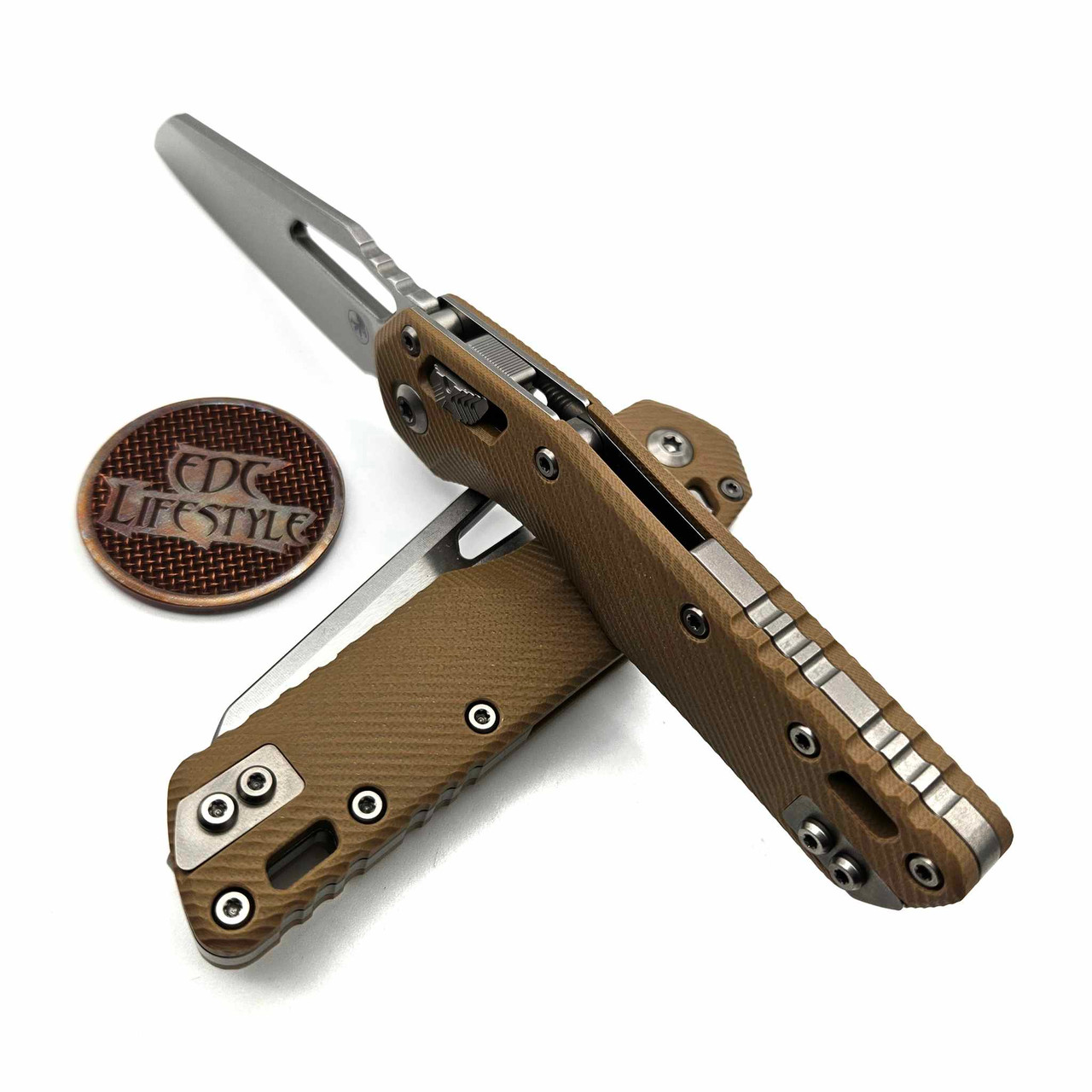 Microtech Msi Ram Lok Se Fluted Tan G 10 Stonewash Standard 210 10flgtta