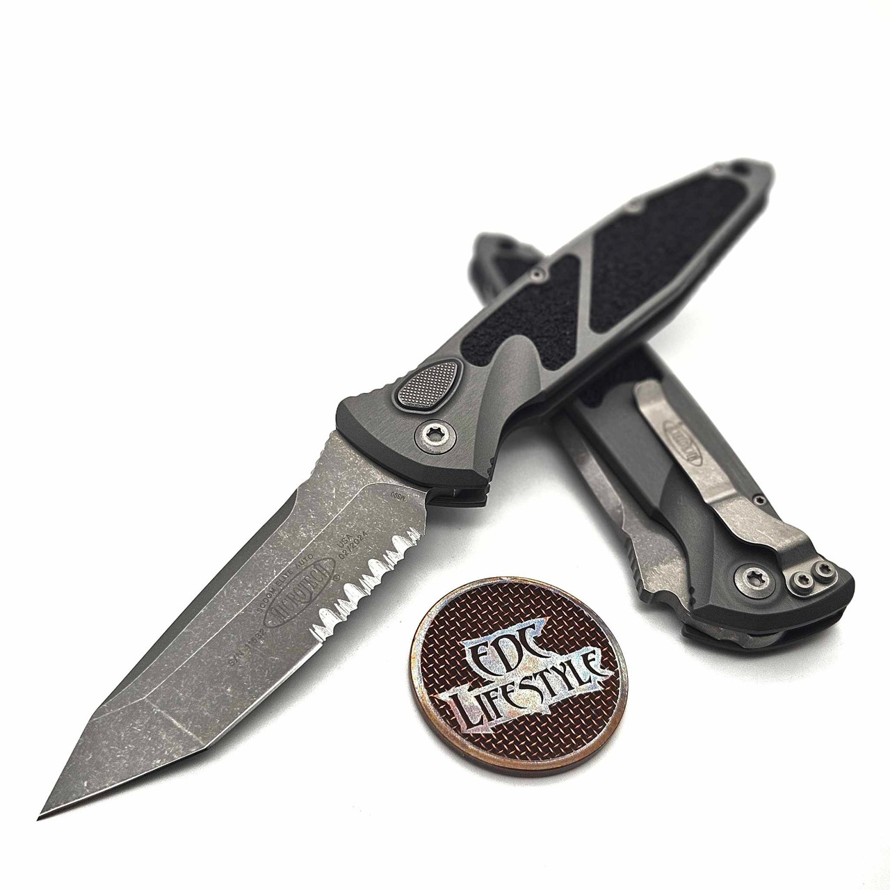 Microtech Socom Elite Auto 161a 11apnc Natural Clear Tanto Edge Partial