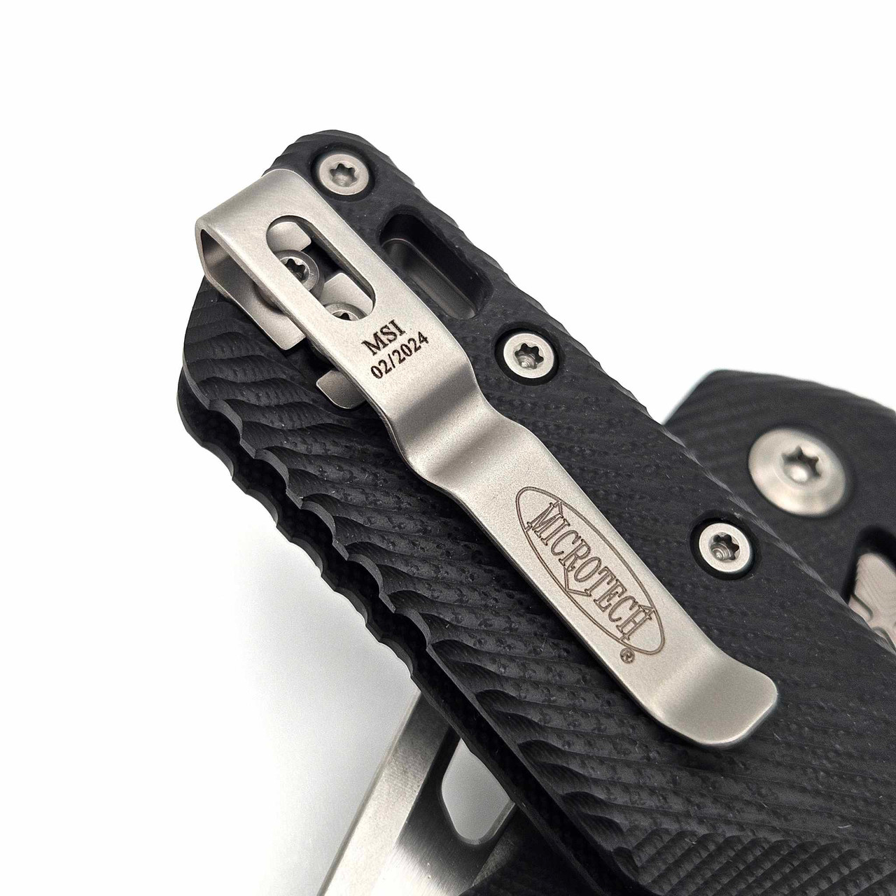 Microtech MSI S/E Black Fluted G-10 Stonewash Partial Serrated 210-11FLGTBK