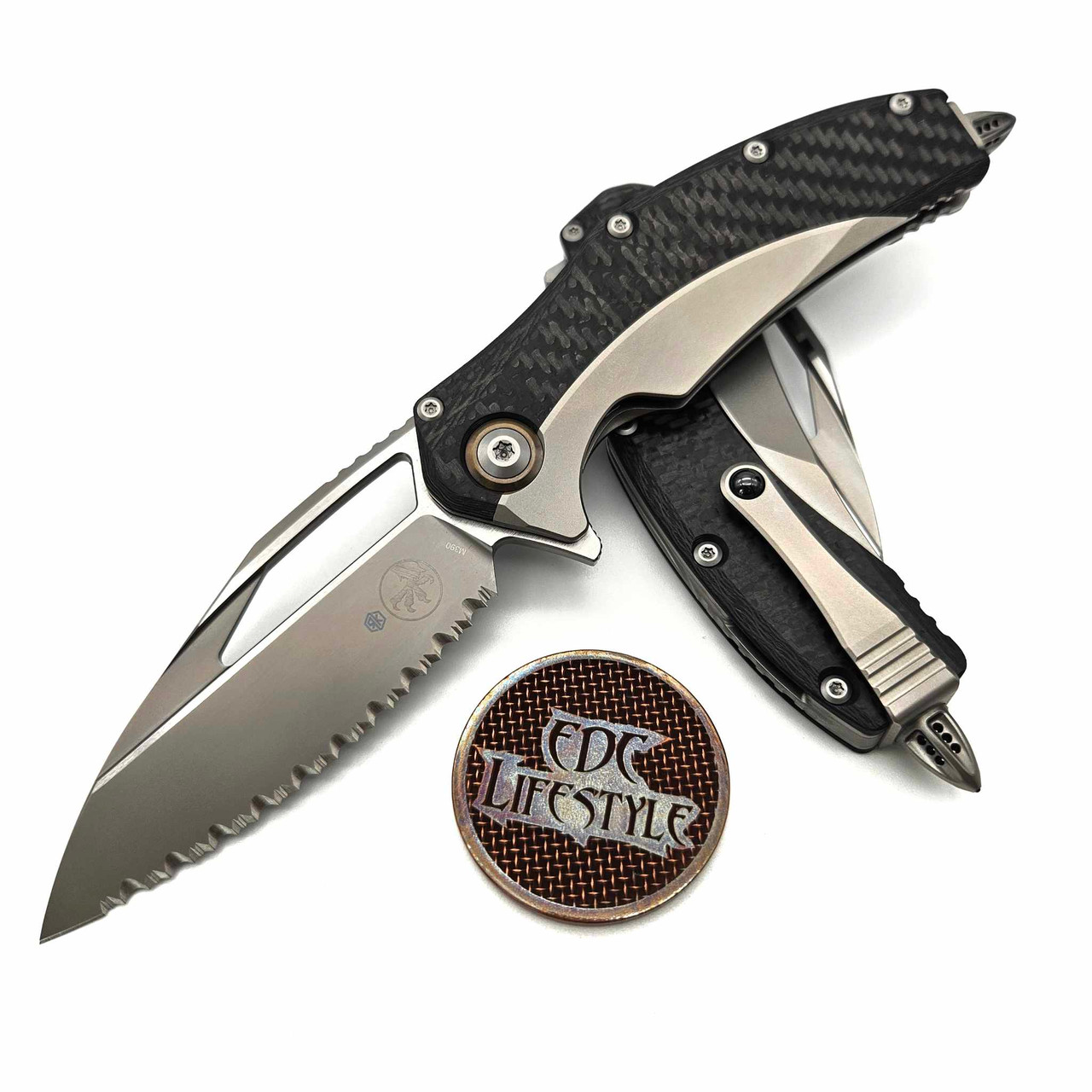 Microtech Matrix Carbon Fiber Handle Titanium Inlay Bead Blast Full ...