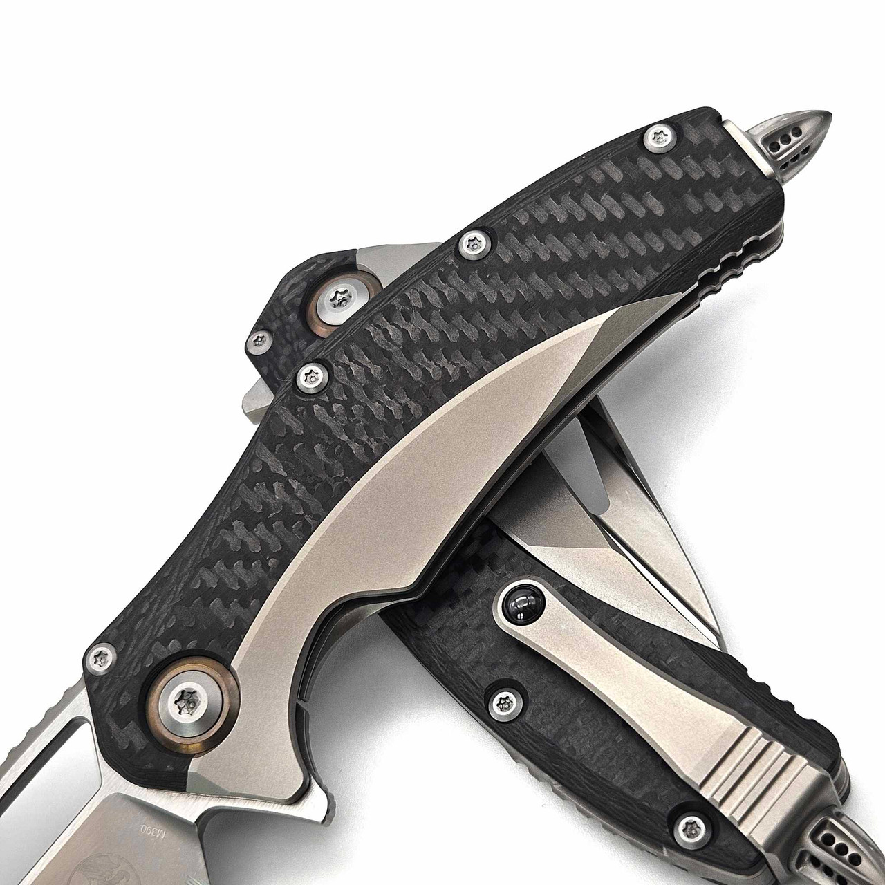 Microtech Matrix Carbon Fiber Handle Titanium Inlay Bead Blast Full ...